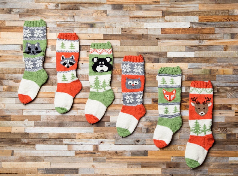 Forest Friends Stocking PATTERNS Christmas Stocking - Etsy