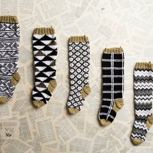 Black and White PATTERNS, Christmas Stocking, Christmas Stocking ...