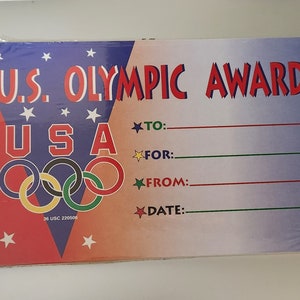 U.S. Olympic Award Certificates USA Olympics Teacher Resource - Etsy
