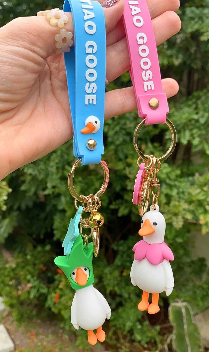 Kawaii Tiao Goose Keychain, Adorable Bag Charm, Funny Accessory - Etsy