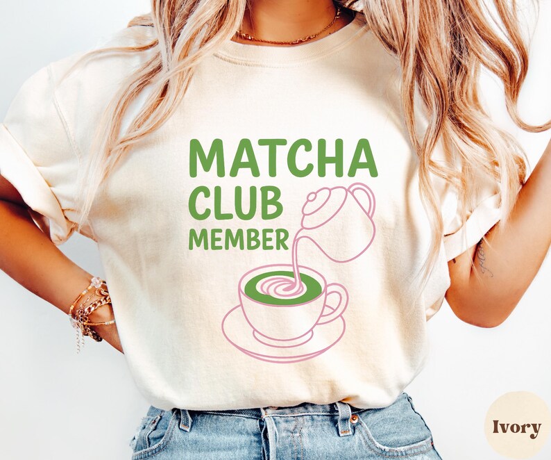 Matcha Club Member Comfort Colors Tee, Green Tea Shirt - Etsy Canada