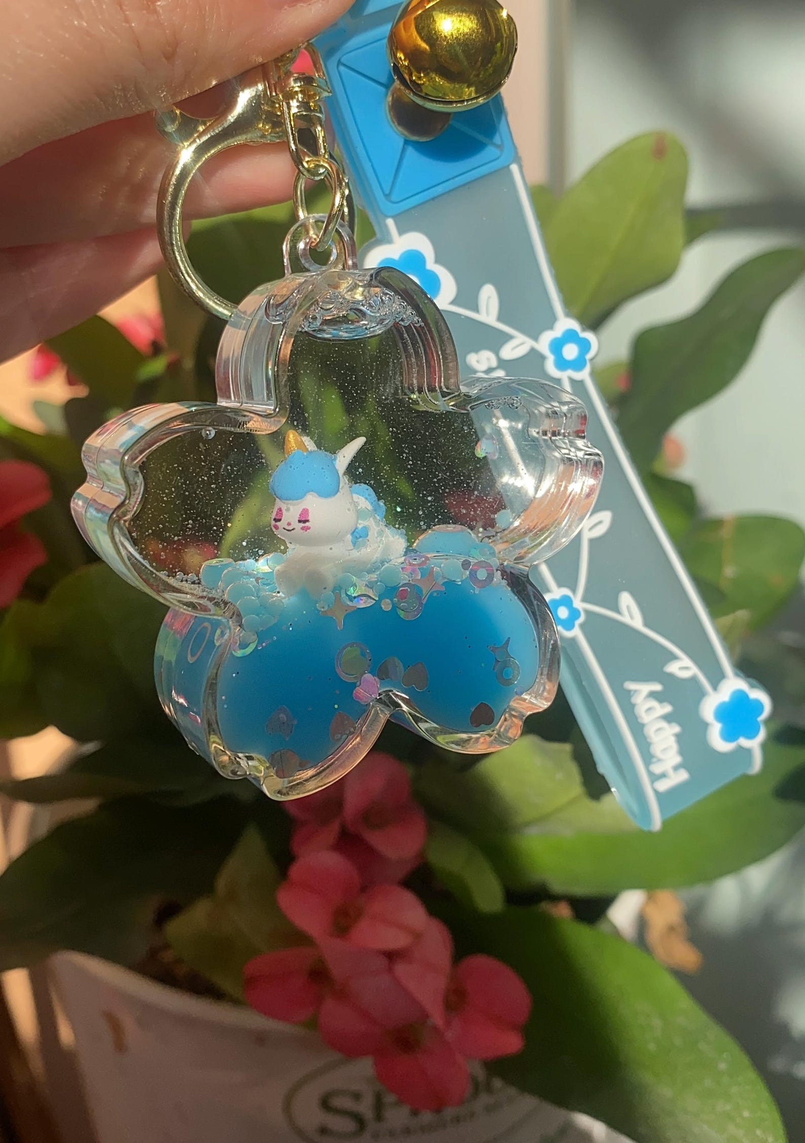 Cute Floating Unicorn Keychains, Resin Shaker Charm Acrylic Keychain ...