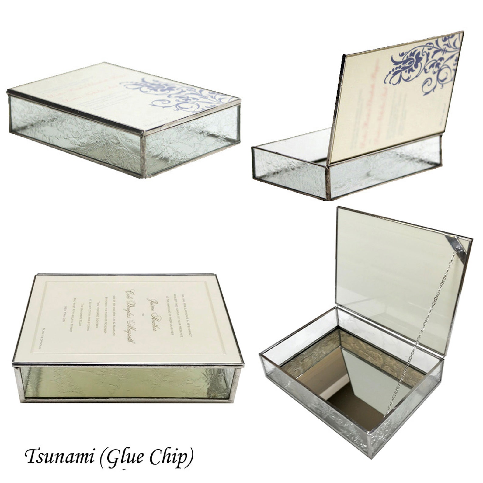 Glass Wedding Invitation Keepsake Box in Five Choices of Clear | Etsy