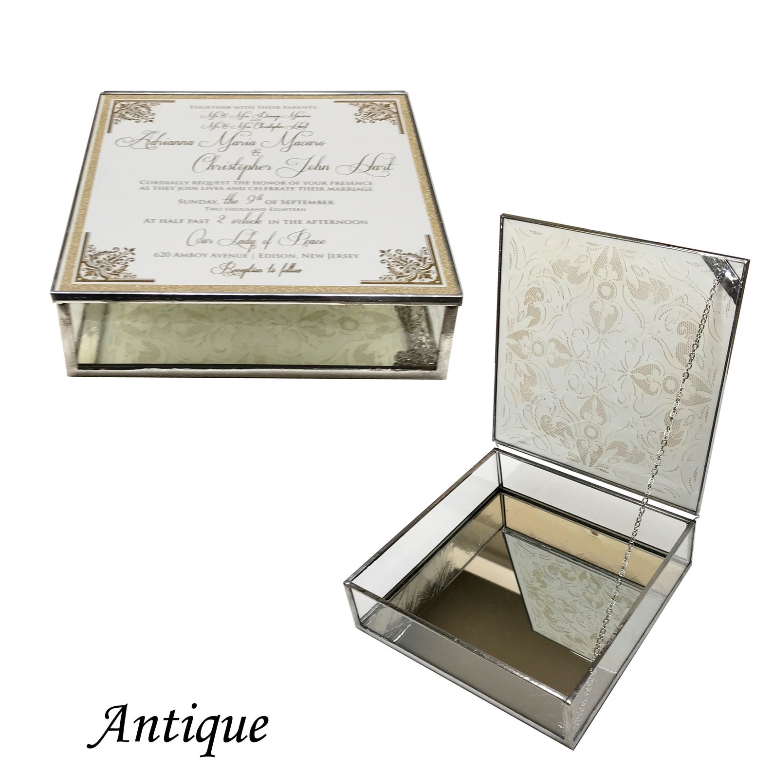 Glass Wedding Invitation Keepsake Box in Five Choices of Clear | Etsy