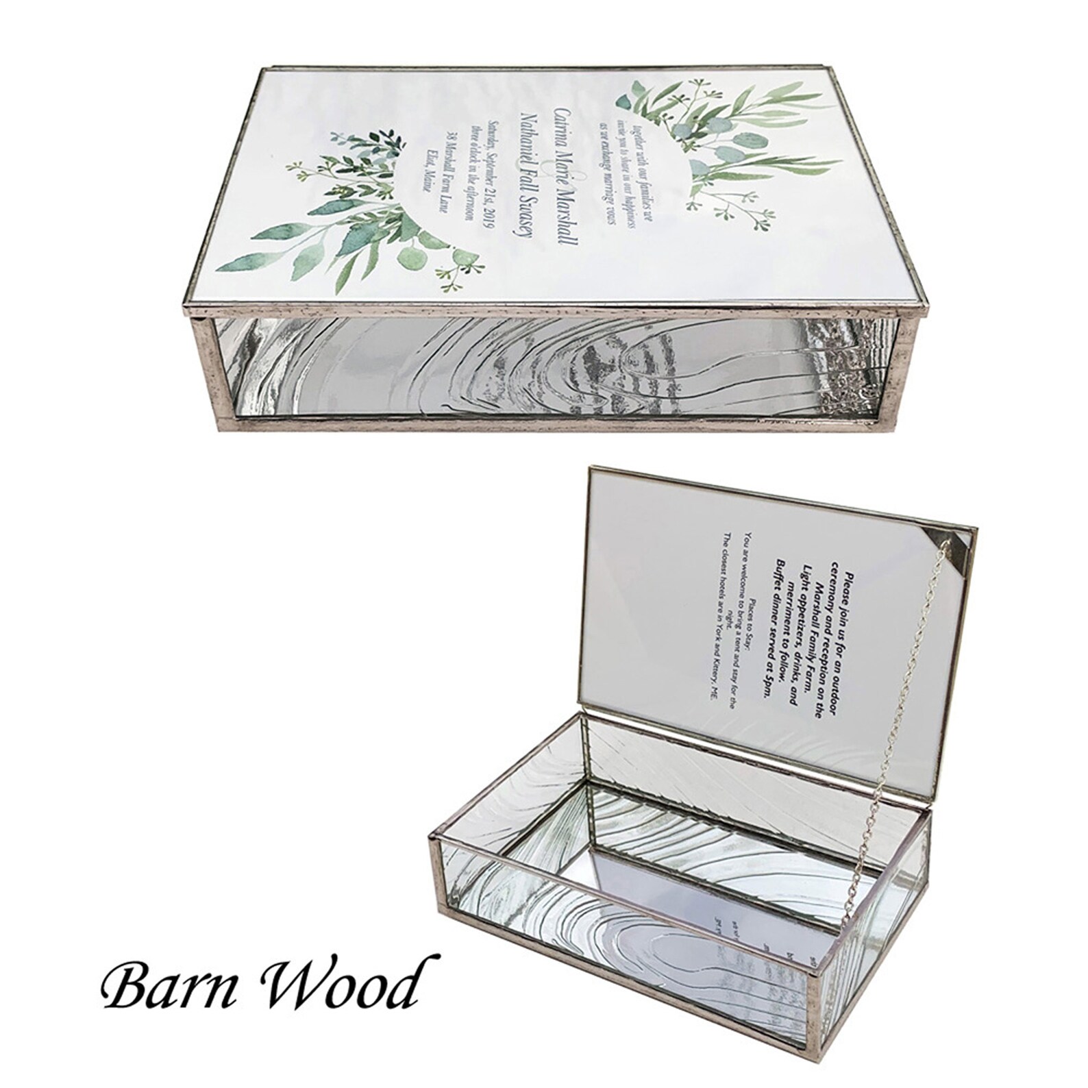 Glass Wedding Invitation Keepsake Box in Five Choices of Clear | Etsy