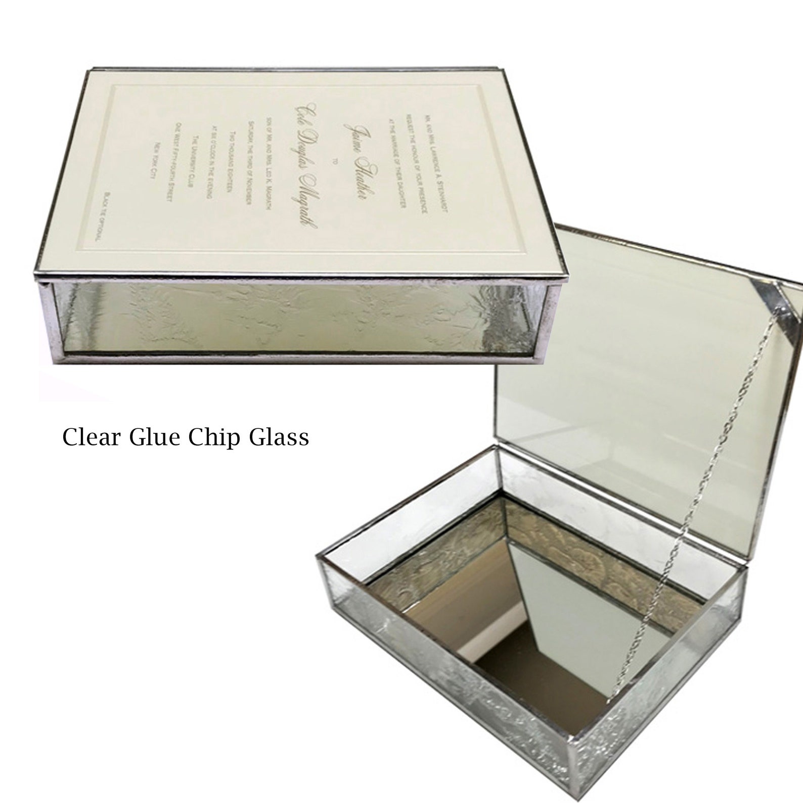 Glass Wedding Invitation Keepsake Box in Five Choices of Clear - Etsy