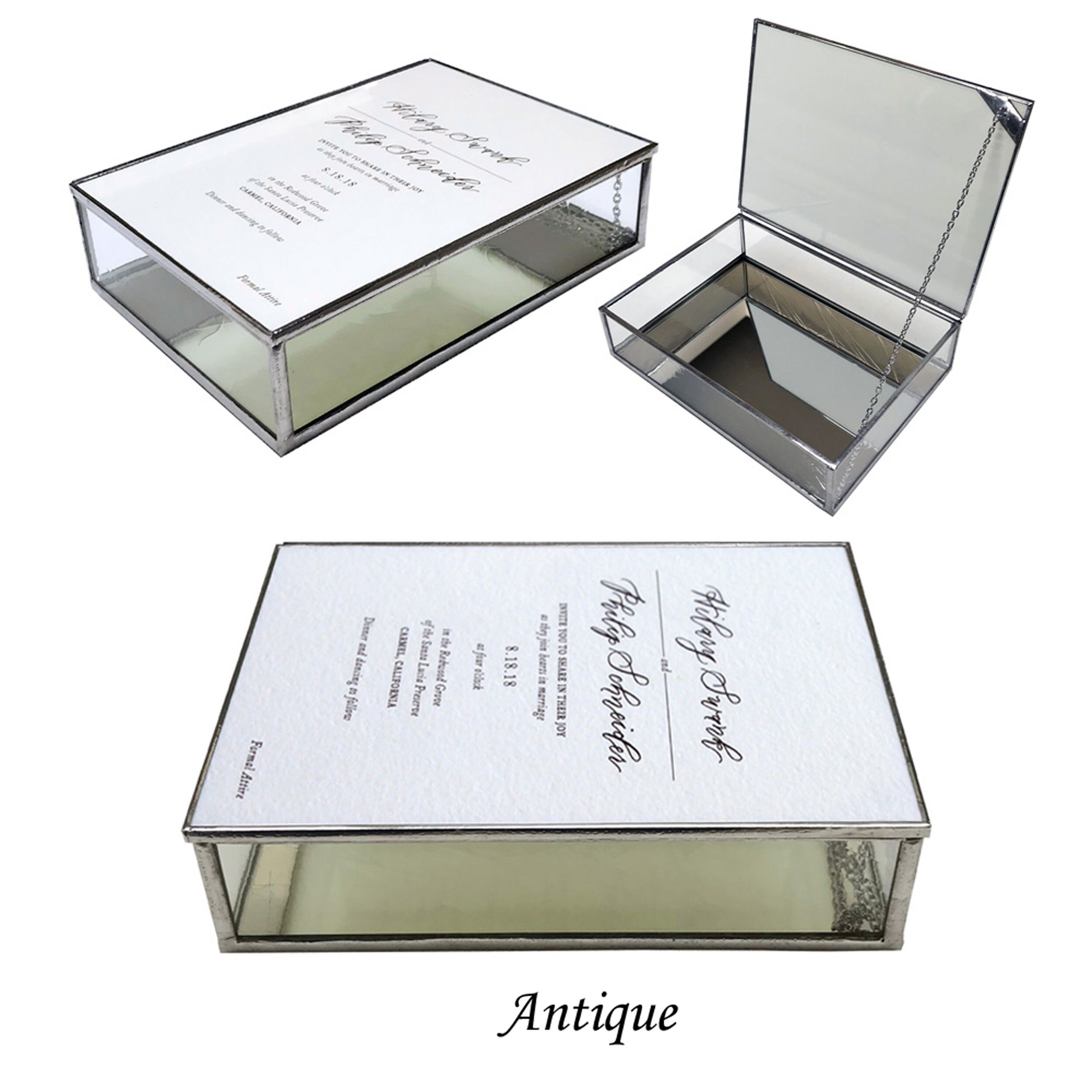 Glass Wedding Invitation Keepsake Box in Five Choices of Clear | Etsy