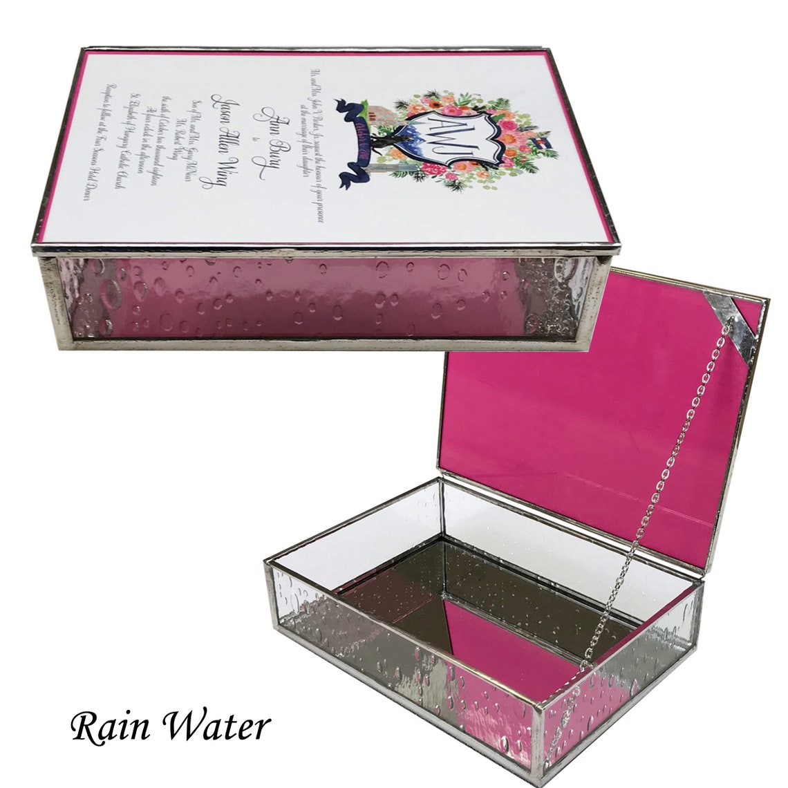 Glass Wedding Invitation Keepsake Box in Five Choices of Clear | Etsy