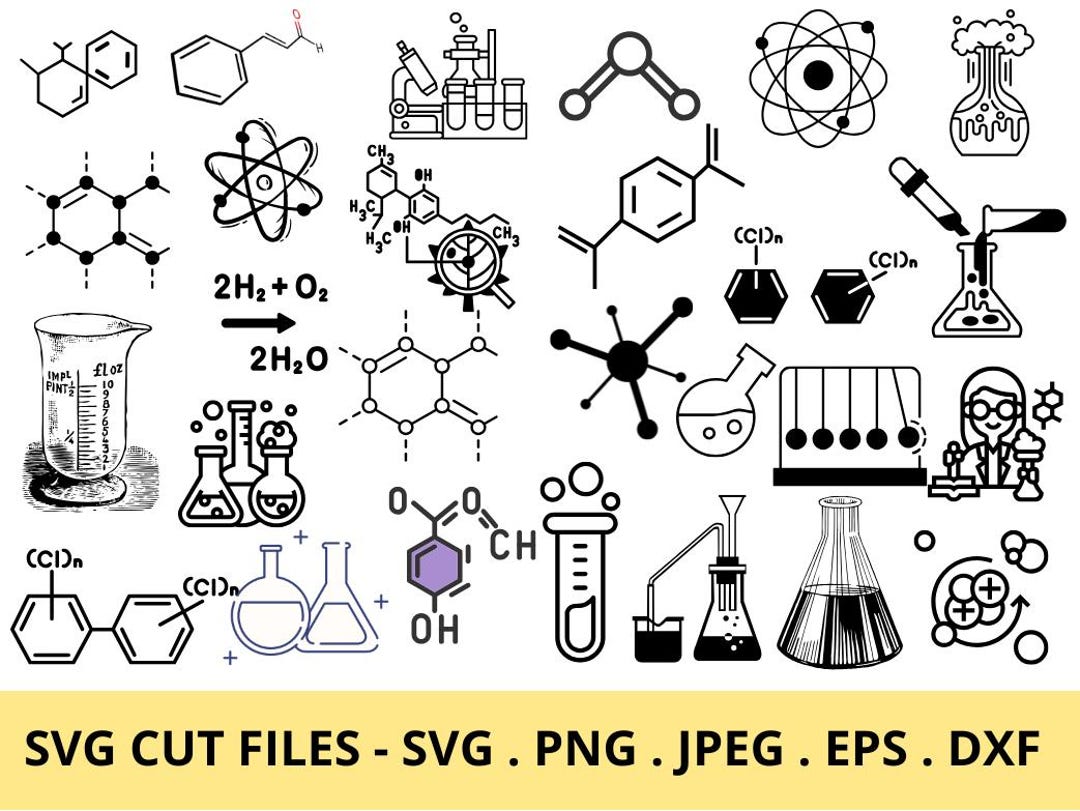 Chemistry SVG Bundle: Science Teacher, Student Clip Art (digital ...
