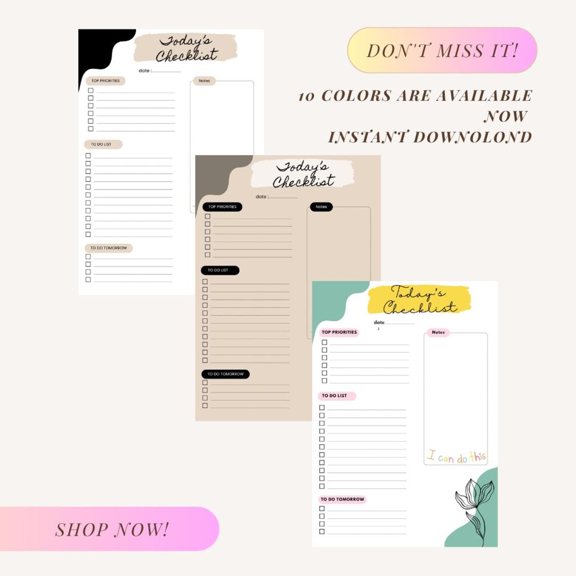 Digital Today's CHEKLIST, Digital to Do List Goodnotes Template ...