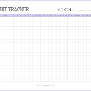 Monthly Habit Tracker, Printable Letter Size (digital Download) - Etsy