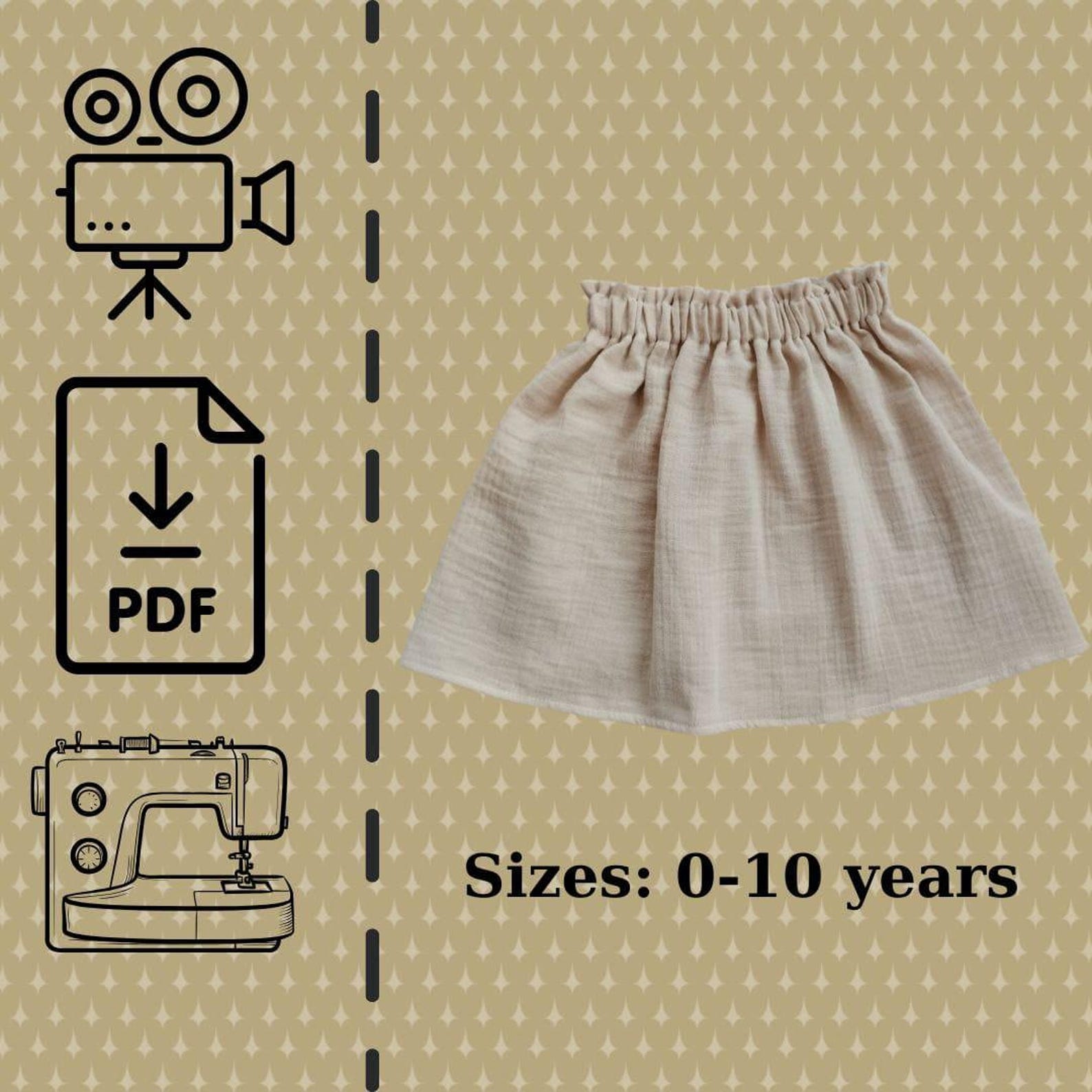 Skirt, Kids Skirt, Pdf Download, Digital Product, Birthday, Kids Skirt ...