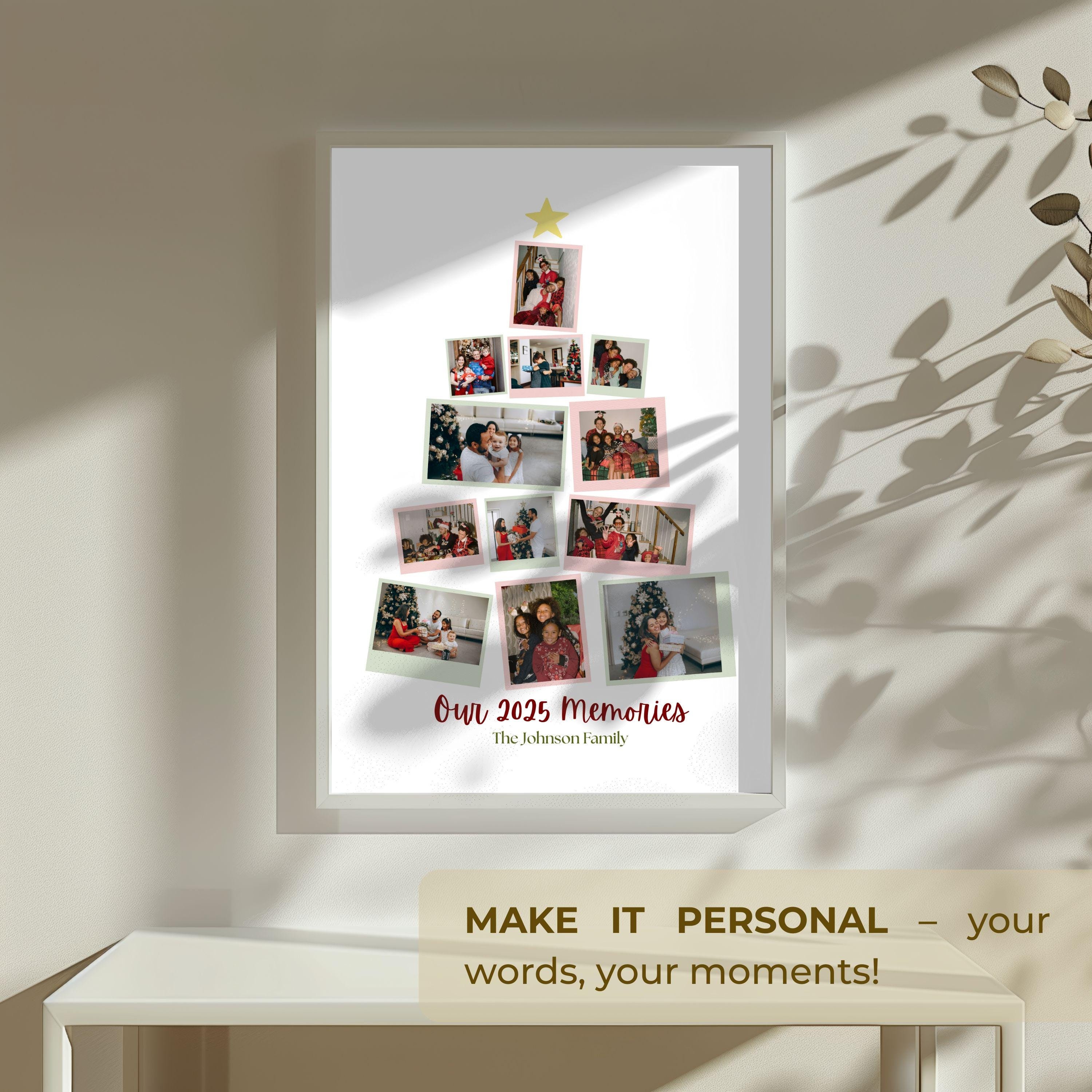 Christmas Photo Collage Template Editable Christmas Tree Photo Decor ...