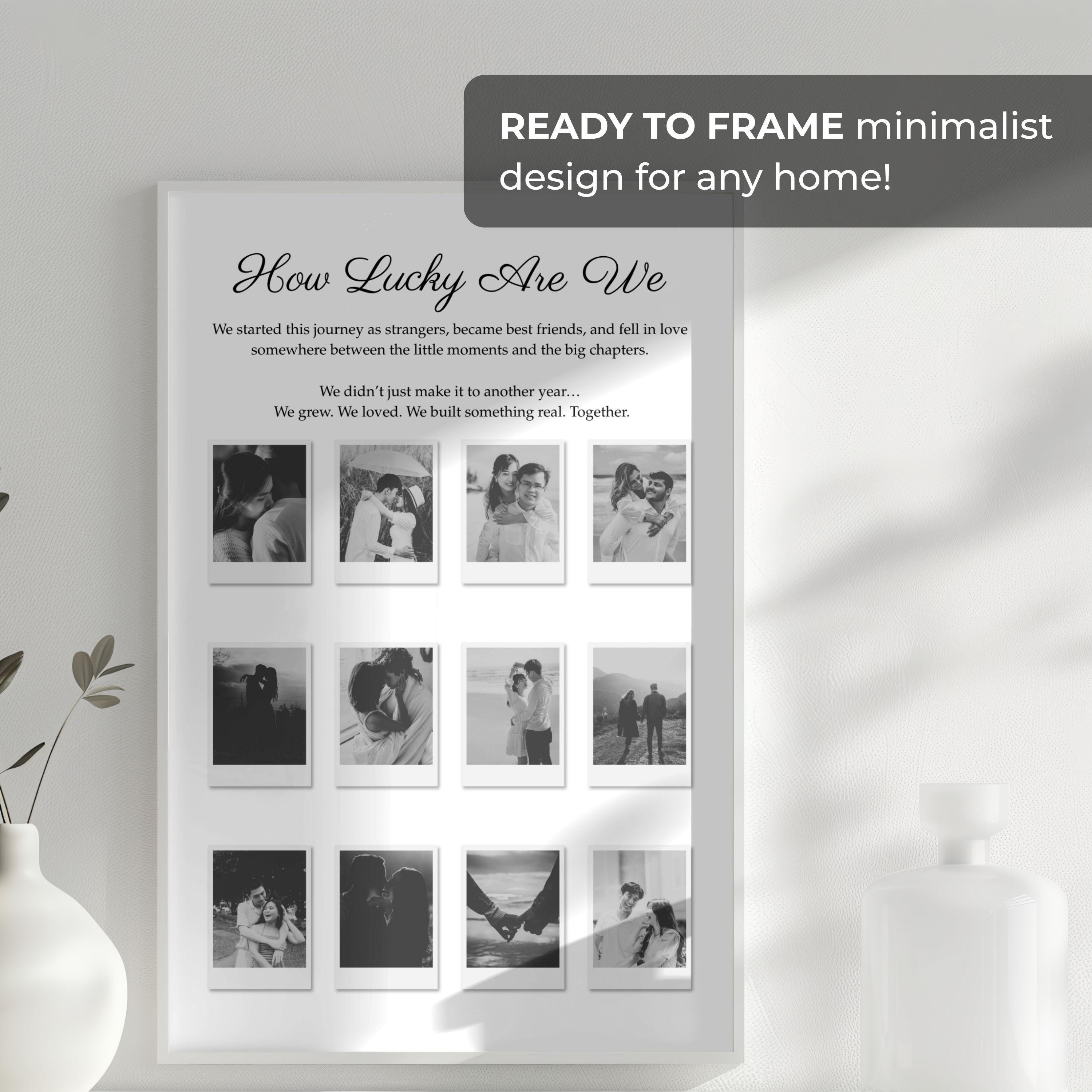 Custom Polaroid Frame Anniversary Gift for Him How Lucky Are We Wall ...