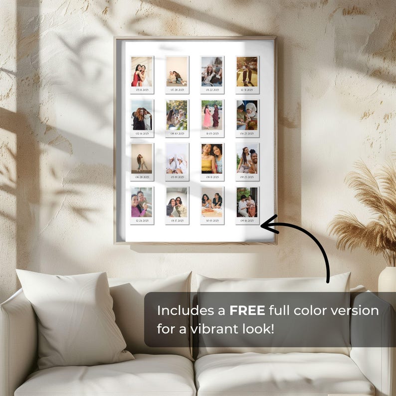 Custom Polaroid Frame Gift for Best Friend Photo Collage Template ...