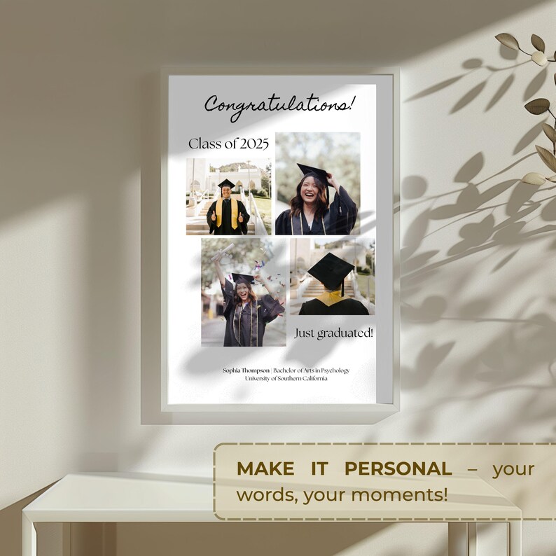 Custom Graduation Photo Collage Template College Graduation Gift for ...