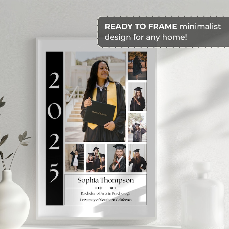 Personalized Graduation Photo Collage Template College Custom ...