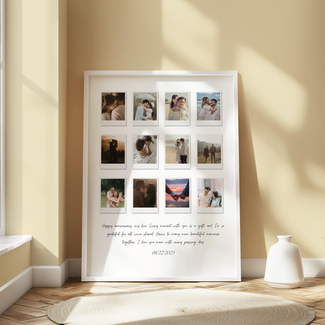 Custom Polaroid Photo Frame Anniversary Gift for Her Personalized Gift ...