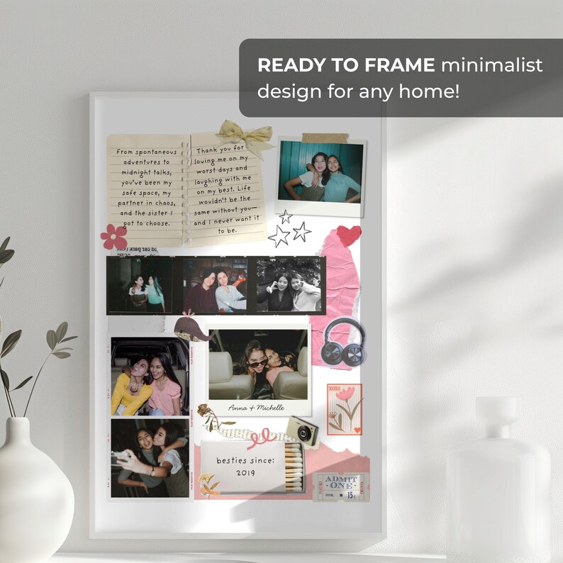 Bestie Gift Matchbox Canva Template Poster Gift for Sister Best Friend ...