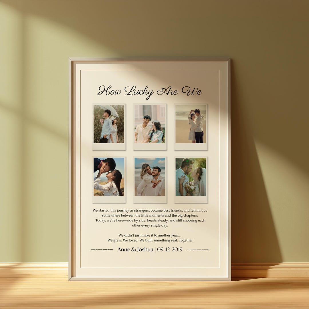 Custom Polaroid Frame Anniversary Gift for Him 1 Year Wedding ...