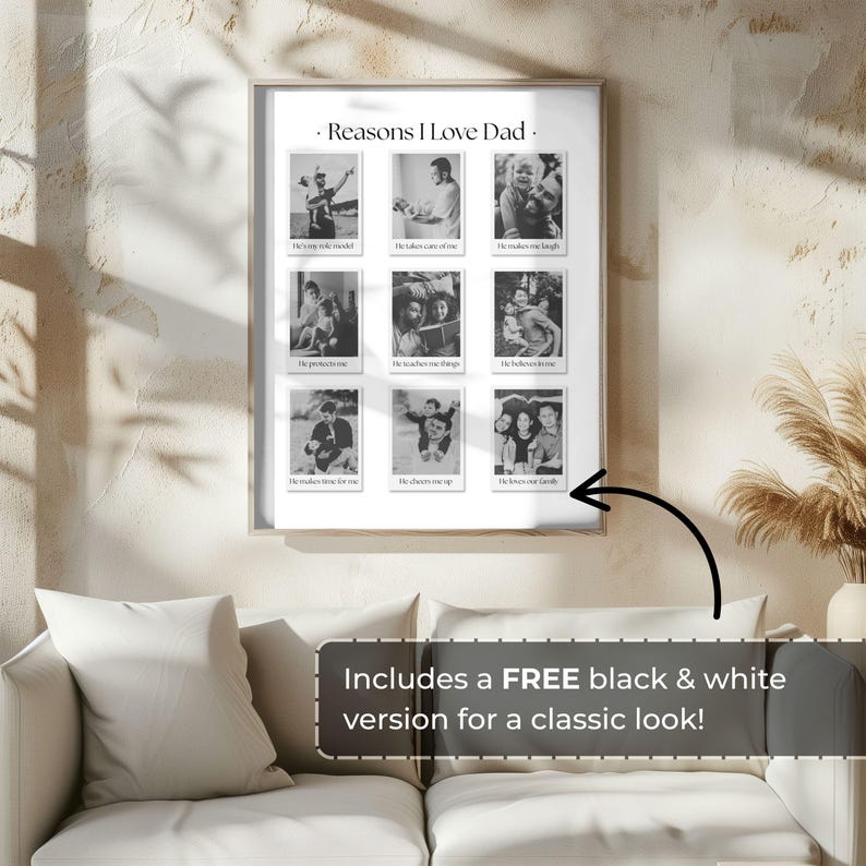Custom Fathers Day Photo Collage Frame Template Reasons We Love You ...