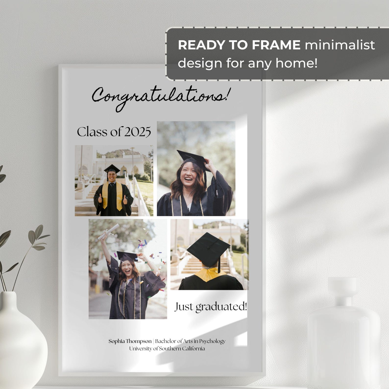 Custom Graduation Photo Collage Template College Graduation Gift for ...