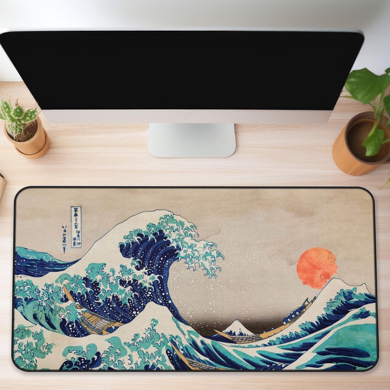 Japanese Wave Mousepad - Etsy