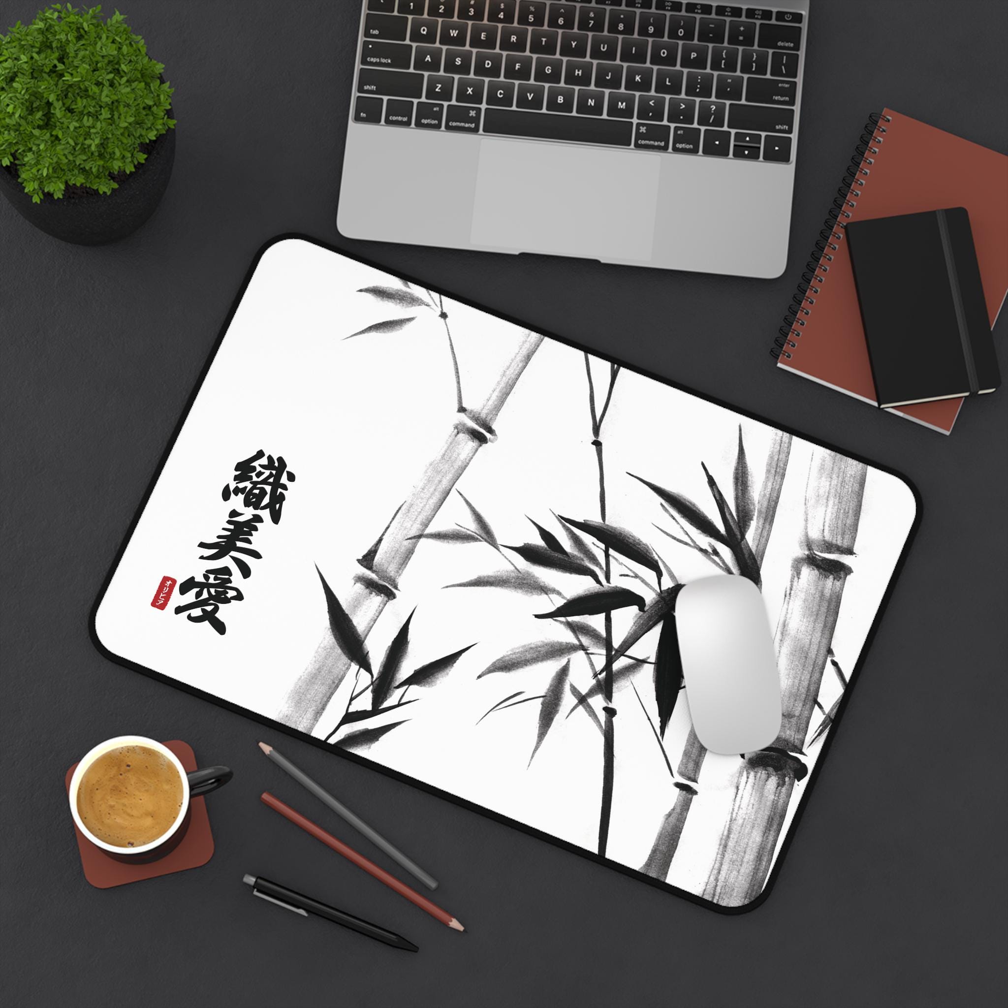 Personalized Japanese Ink Art Desk Mat: Custom Kanji Name Gaming ...