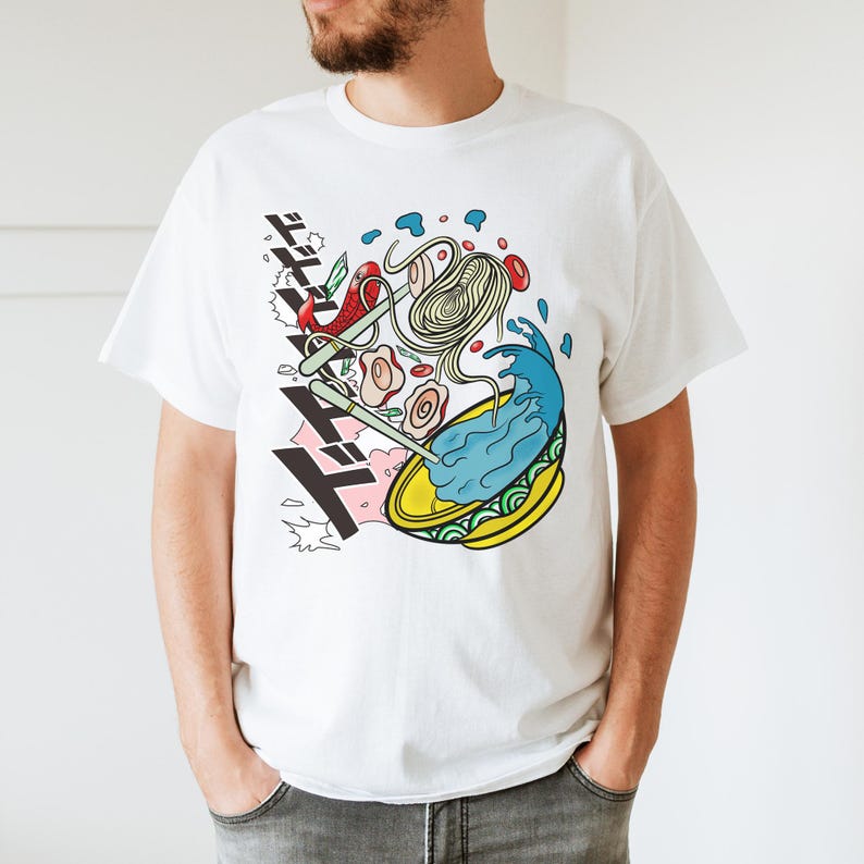 Ramen T-shirt, Japanese Pop Culture, Anime Lover Gift, Tsunami Ramen ...