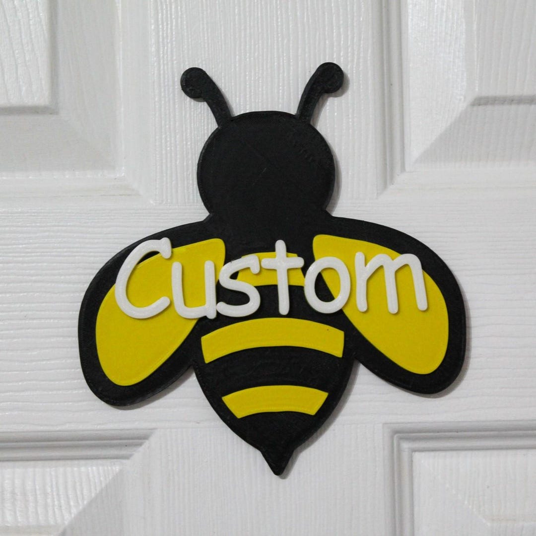 Personalised Bee Name Plate, Bumble Bee Sign, Wall Art, Door Sign ...
