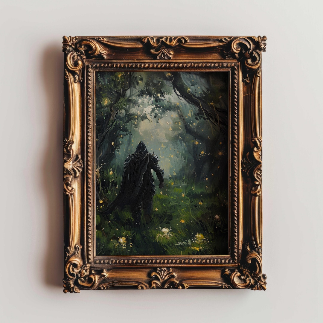 Fantasy Knight Medieval Oil Painting Nature Wall Art for Room Decor - Etsy