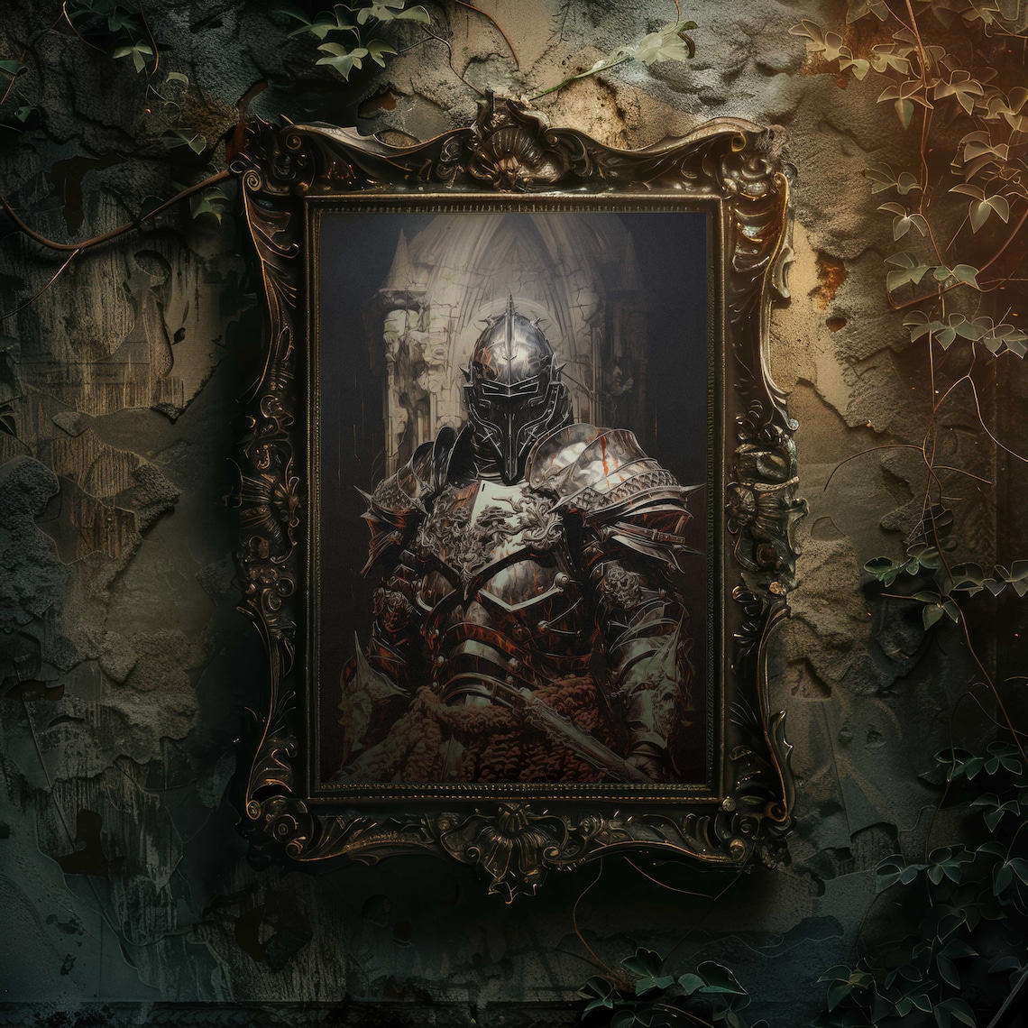 TEMPLE GUARD, Knight Art Print, Medieval Wall Art, Gothic Wall Decor ...