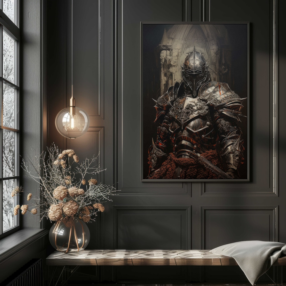 TEMPLE GUARD, Knight Art Print, Medieval Wall Art, Gothic Wall Decor ...