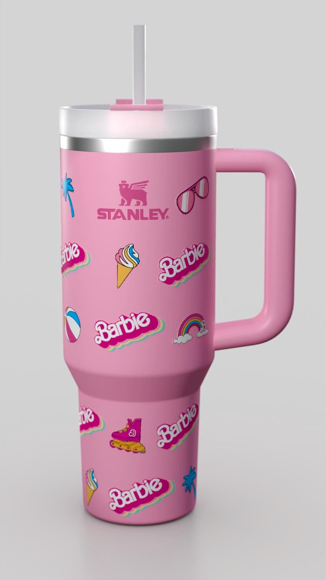 Stanley Quencher 40 Oz Peony X Barbie - Etsy