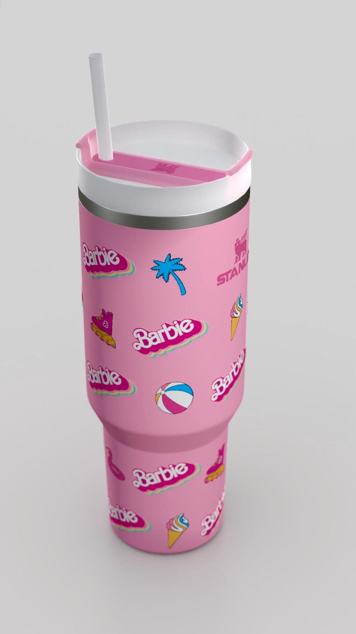 Stanley Quencher 40 Oz Peony X Barbie - Etsy