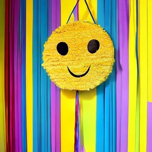 Smile Piñata - Yellow Pinata - Emoji Piñata - Etsy