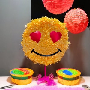 Smile Piñata - Yellow Pinata - Emoji Piñata - Etsy