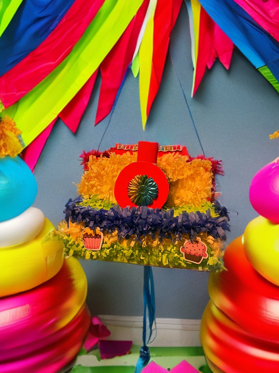 Train Piñata-birthday Party Decor - Face Piñata - Etsy
