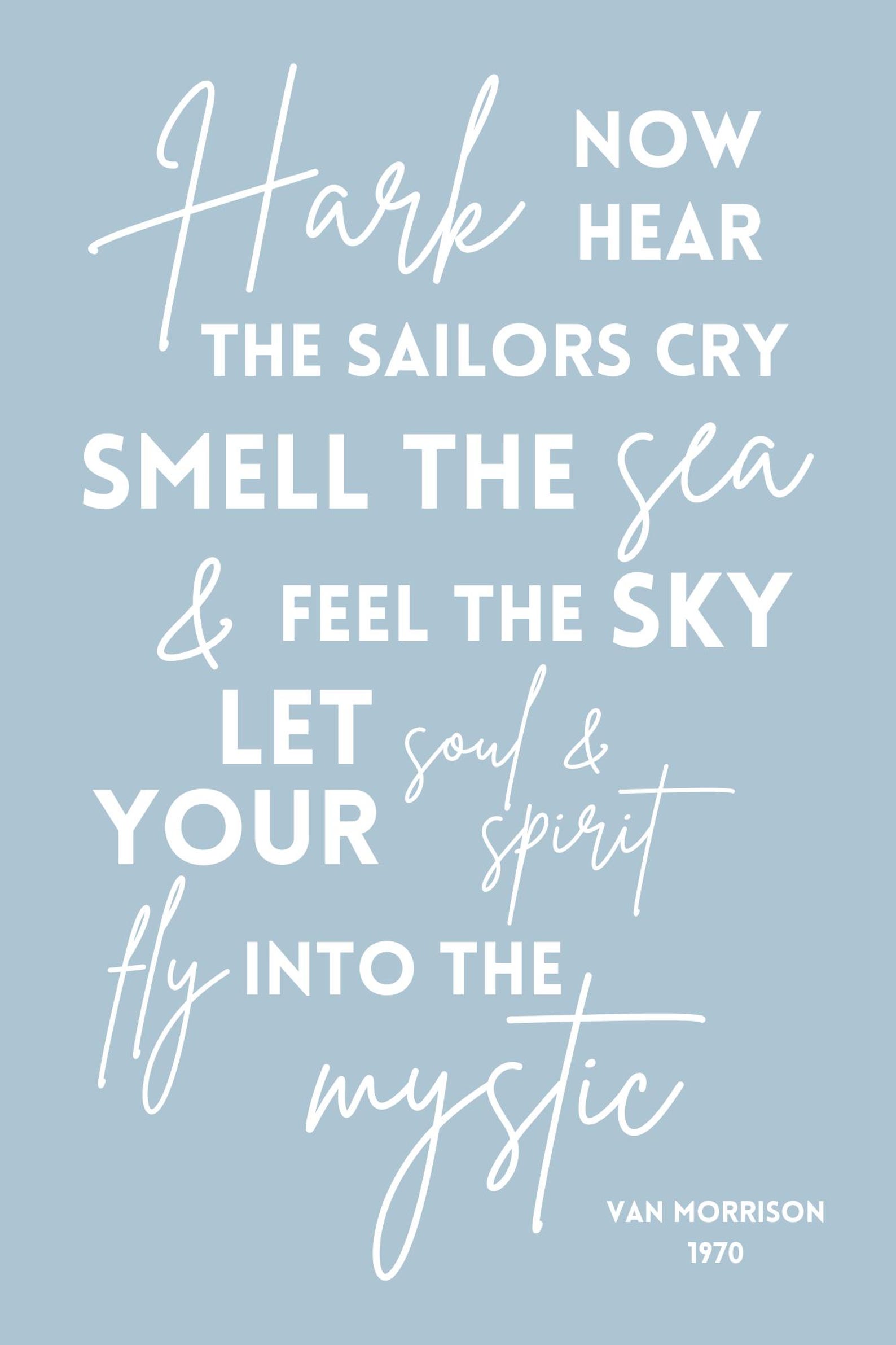 Van Morrison | Into the Mystic | Song Lyric | Printable | Wall Art ...