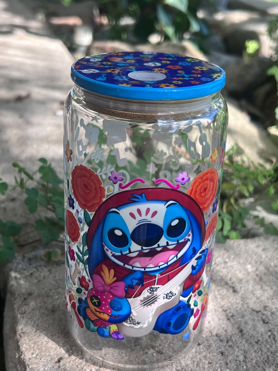 Poco Loco 16 Oz Glass Cup With Lid and Straw, Poco Loco Tumbler With ...