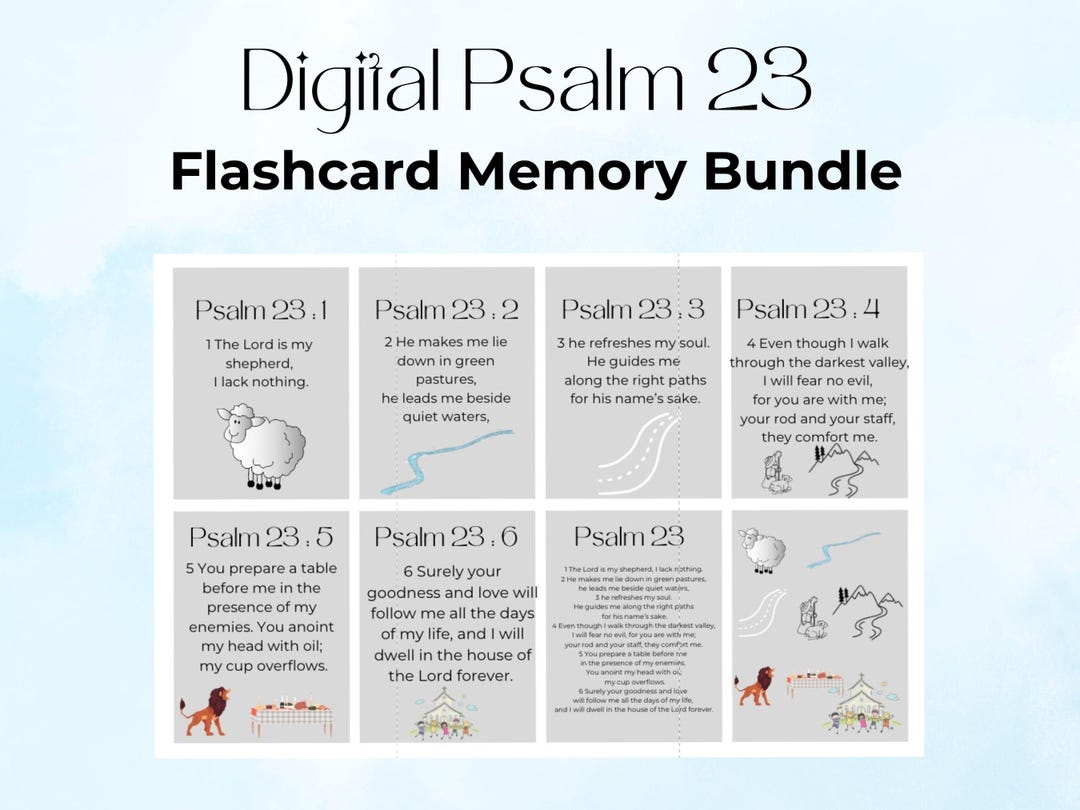 Learn/memorize Psalm 23 Memory Bundle Flashcards - Etsy