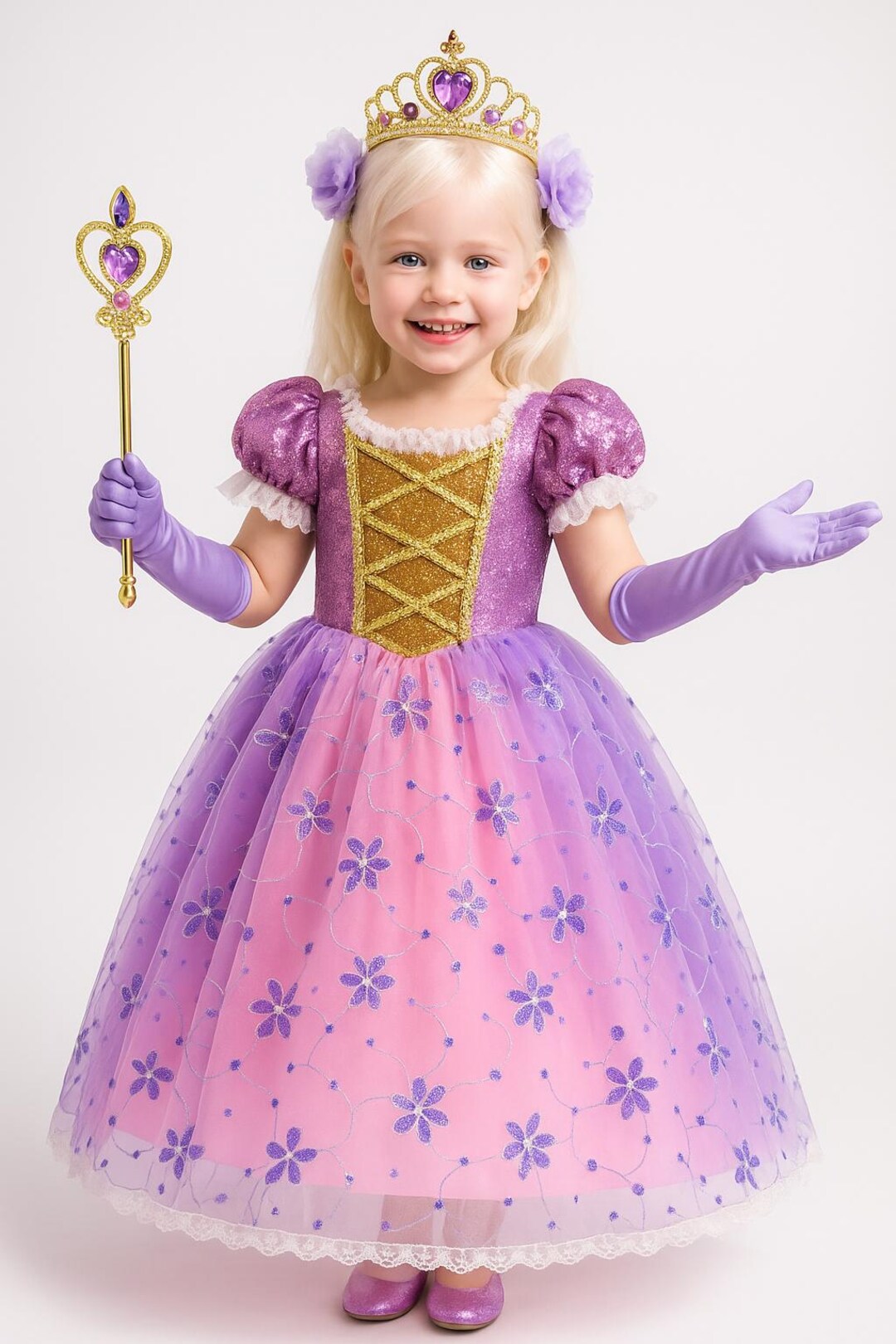 Themed Party Frock, Tulle Princess Dress Beautiful Dress-up, Long Hair ...