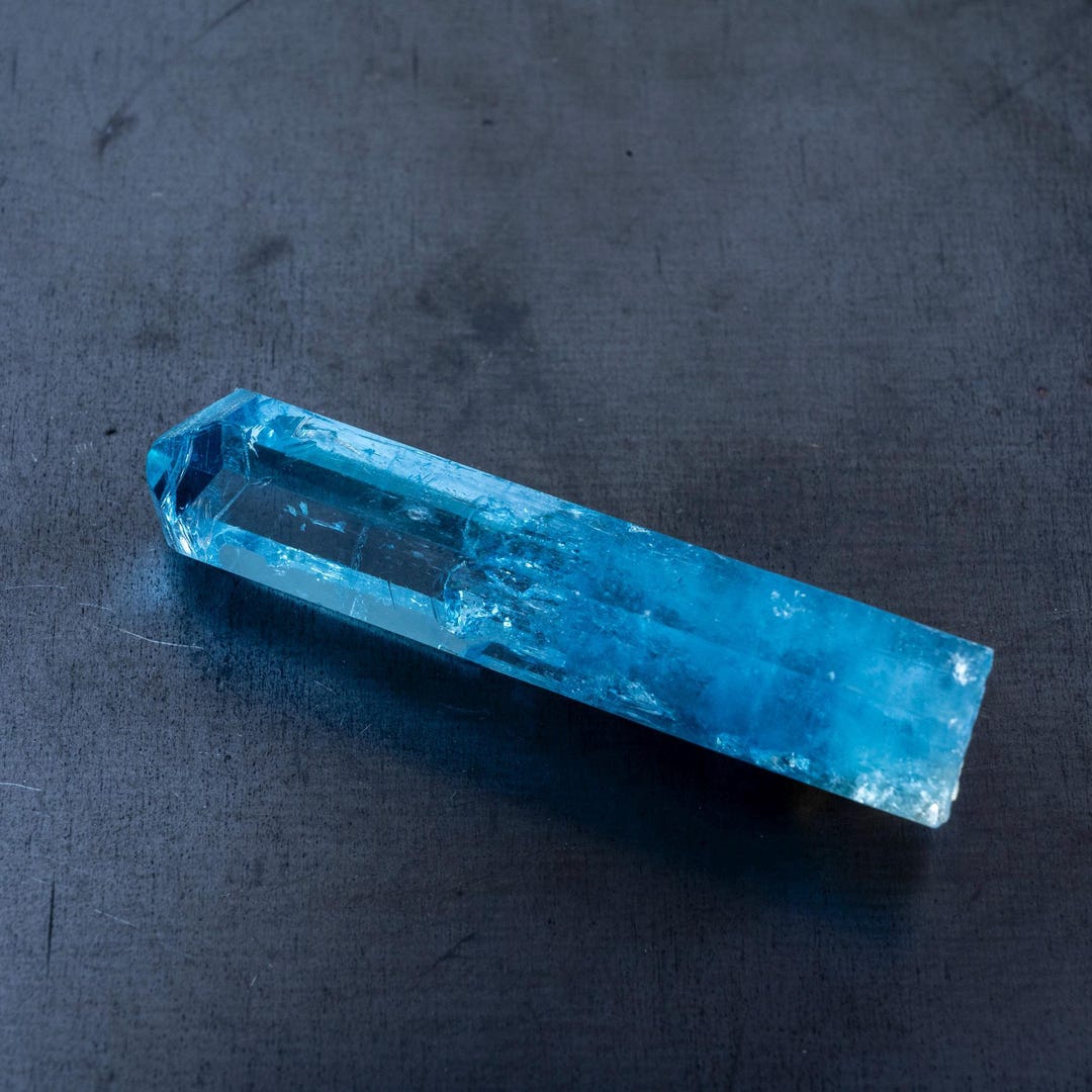 Rare Deep Blue Aquamarine Crystal Specimen, Natural Terminated Mineral ...