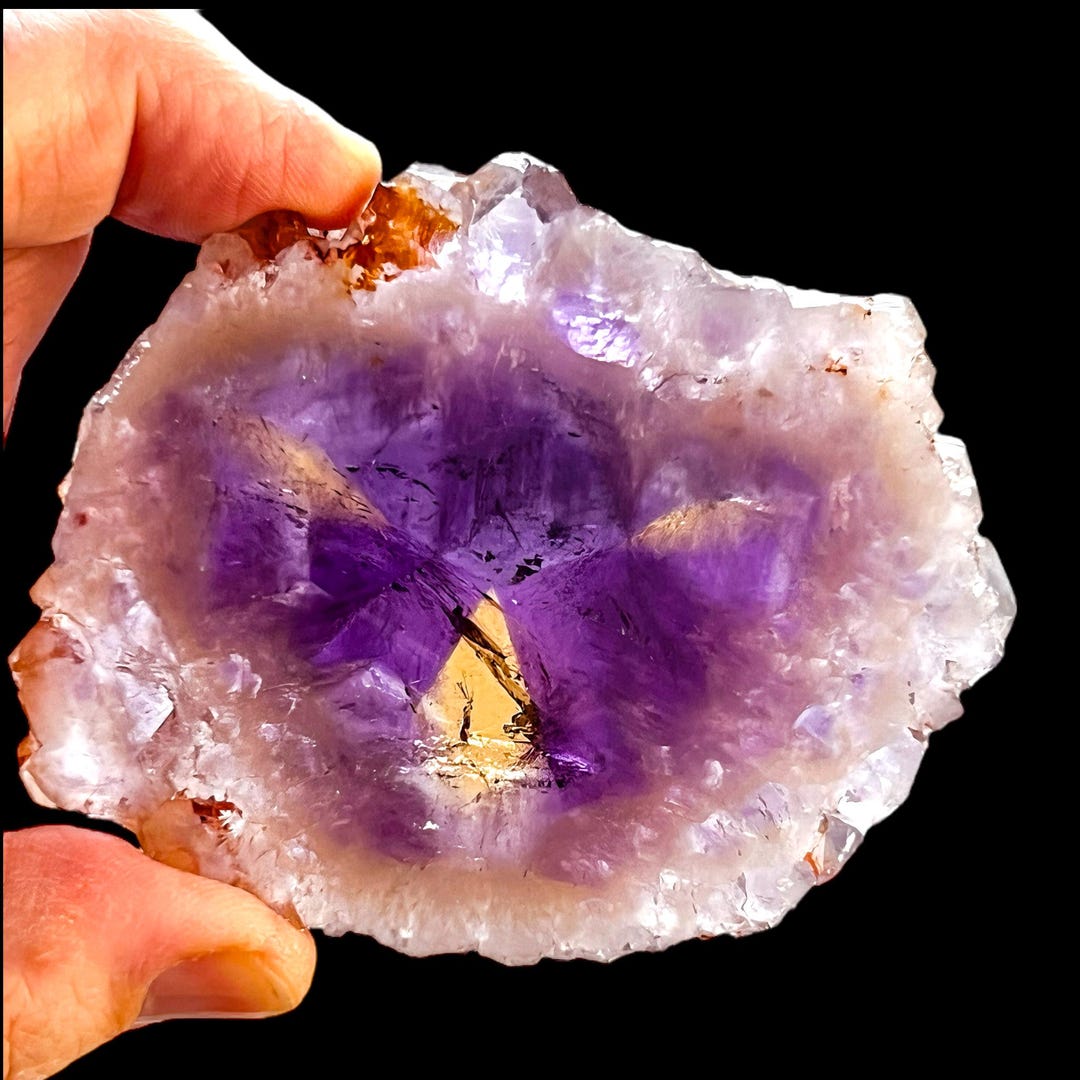 Ametrine Crystal Slice Natural Purple and Golden Quartz From Bolivia ...