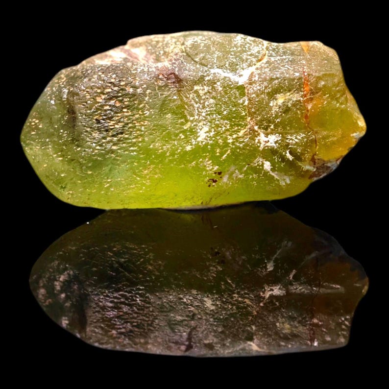 Raw Peridot Crystal Specimen, Natural Green Peridot on Matrix, Olivine ...
