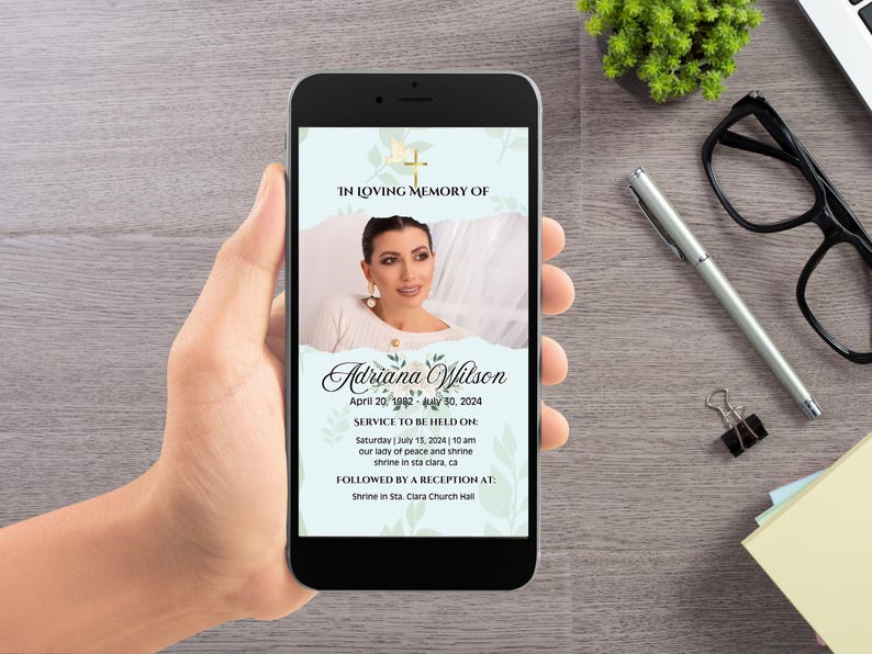 Memorial Announcement Instagram Template | Customizable Funeral ...