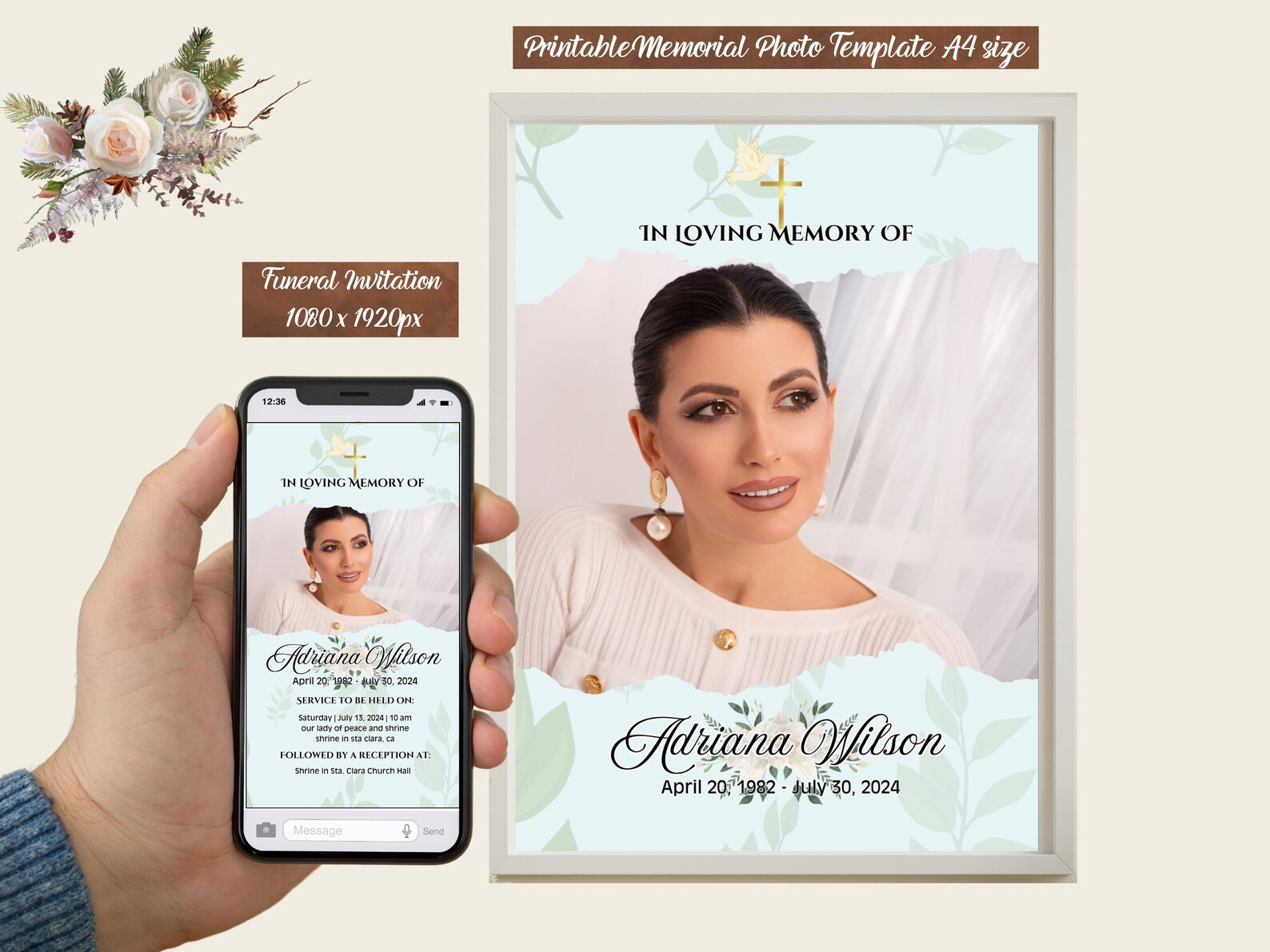 Memorial Announcement Instagram Template | Customizable Funeral ...