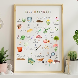 Garden Alphabet Poster for Kids – Educational Nursery Wall Art | A to Z ...