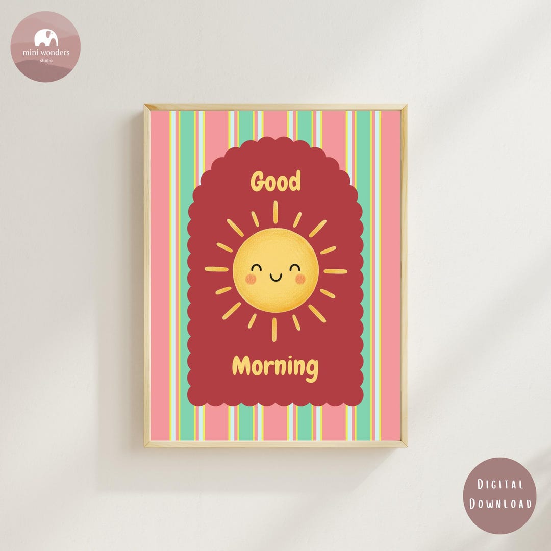 Good Morning Sunshine Wall Art Printable | Cute Sun Nursery Poster ...