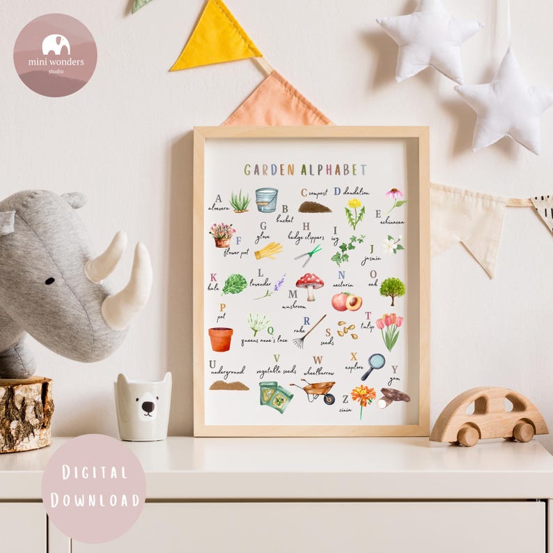 Garden Alphabet Poster for Kids – Educational Nursery Wall Art | A to Z ...